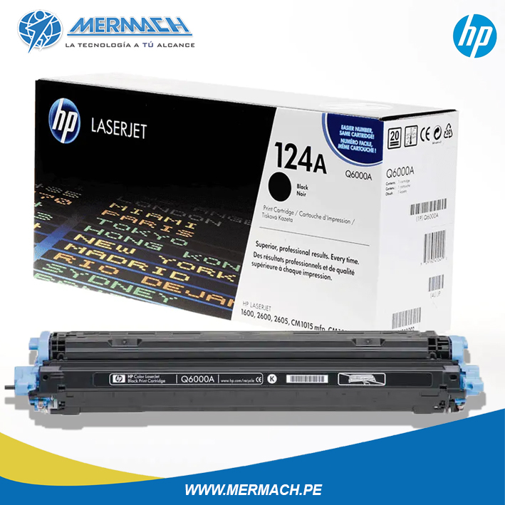 TONER HP 124A Q6000A BLACK COLOR LASERJET SERIE 1600/2600 2.5K