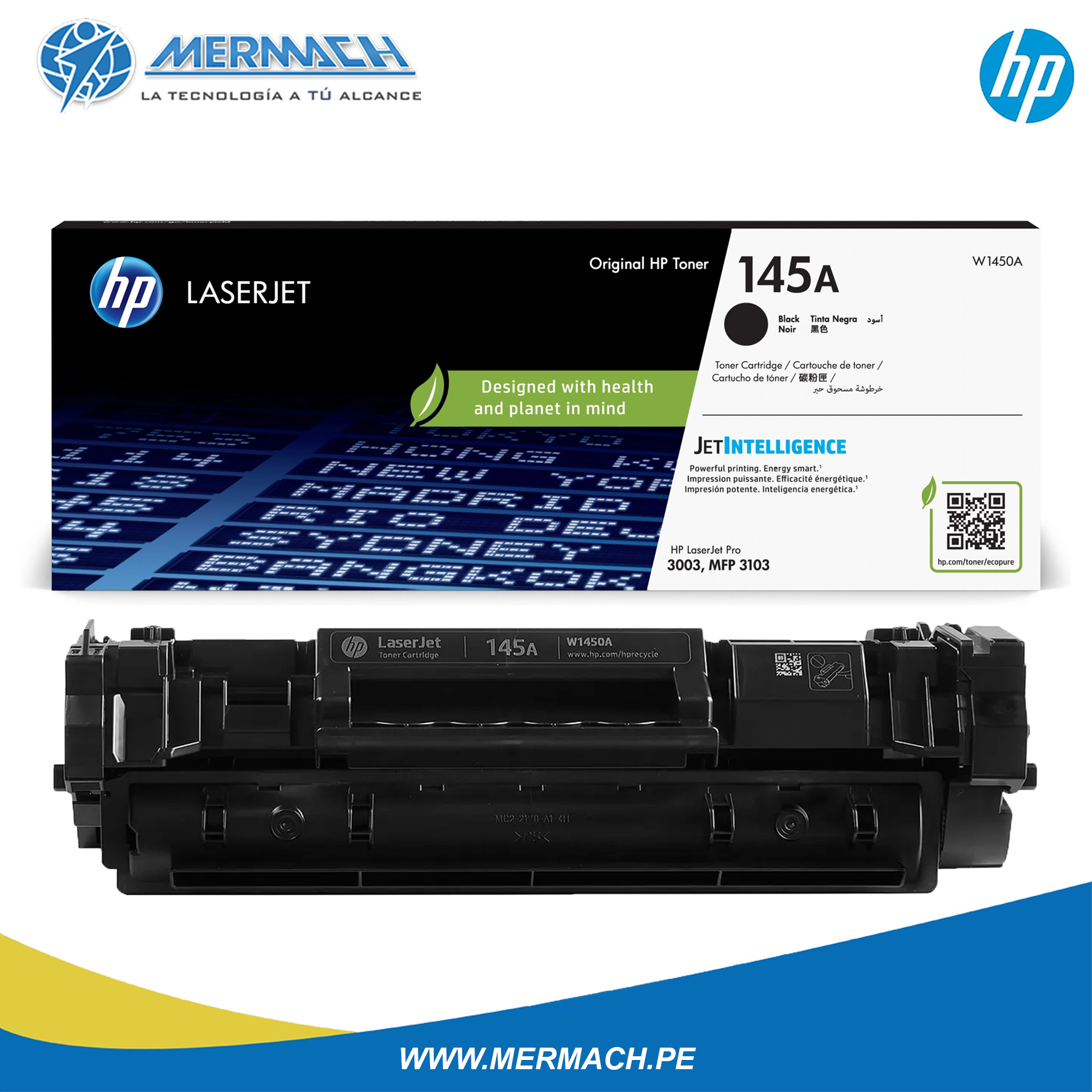 TONER HP 145A W1450A BLACK LASER JET 3103 1,700 PGS